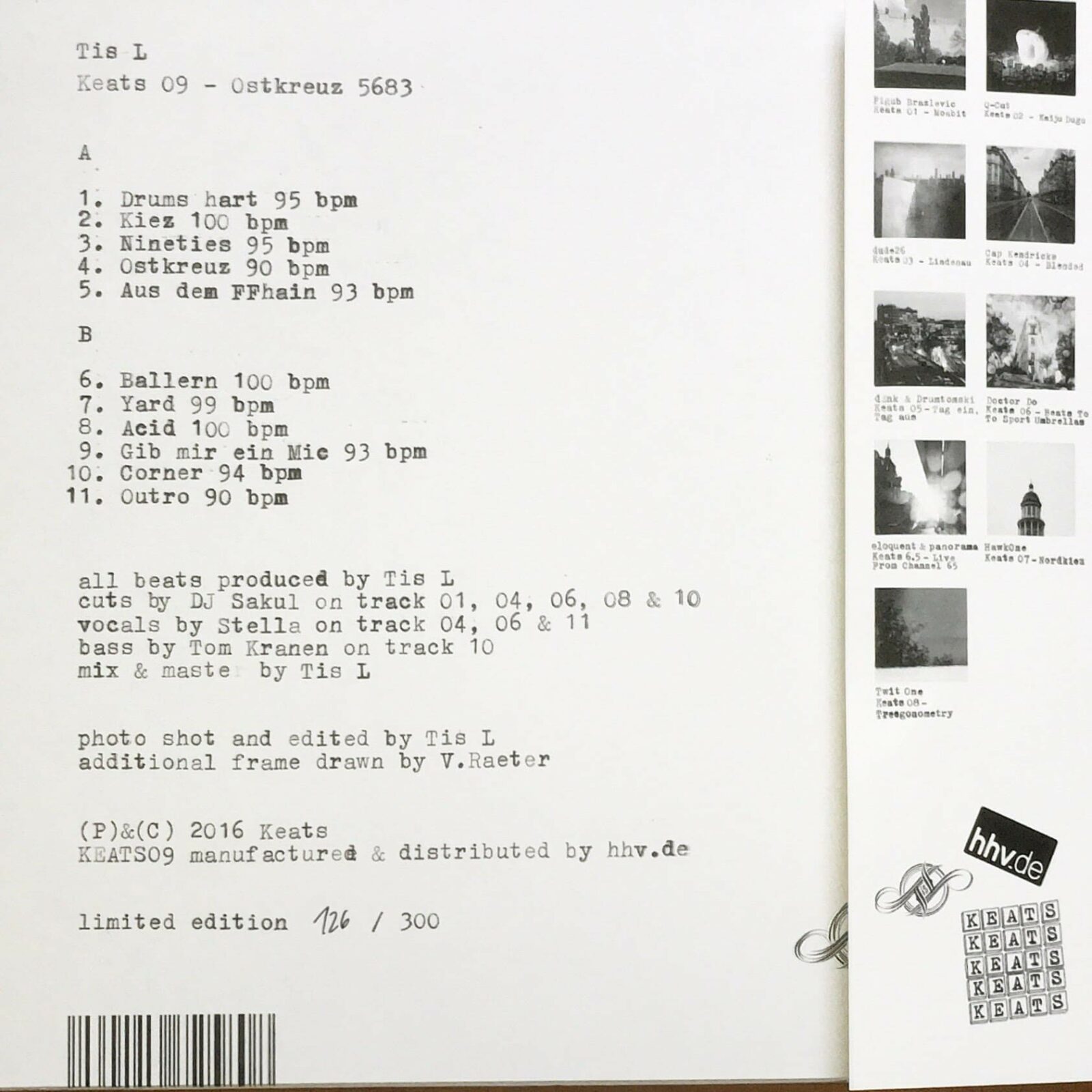 Tis L – Keats 09 – Ostkreuz 5683 (2016) – Vinyl 41 … #uffjedreht